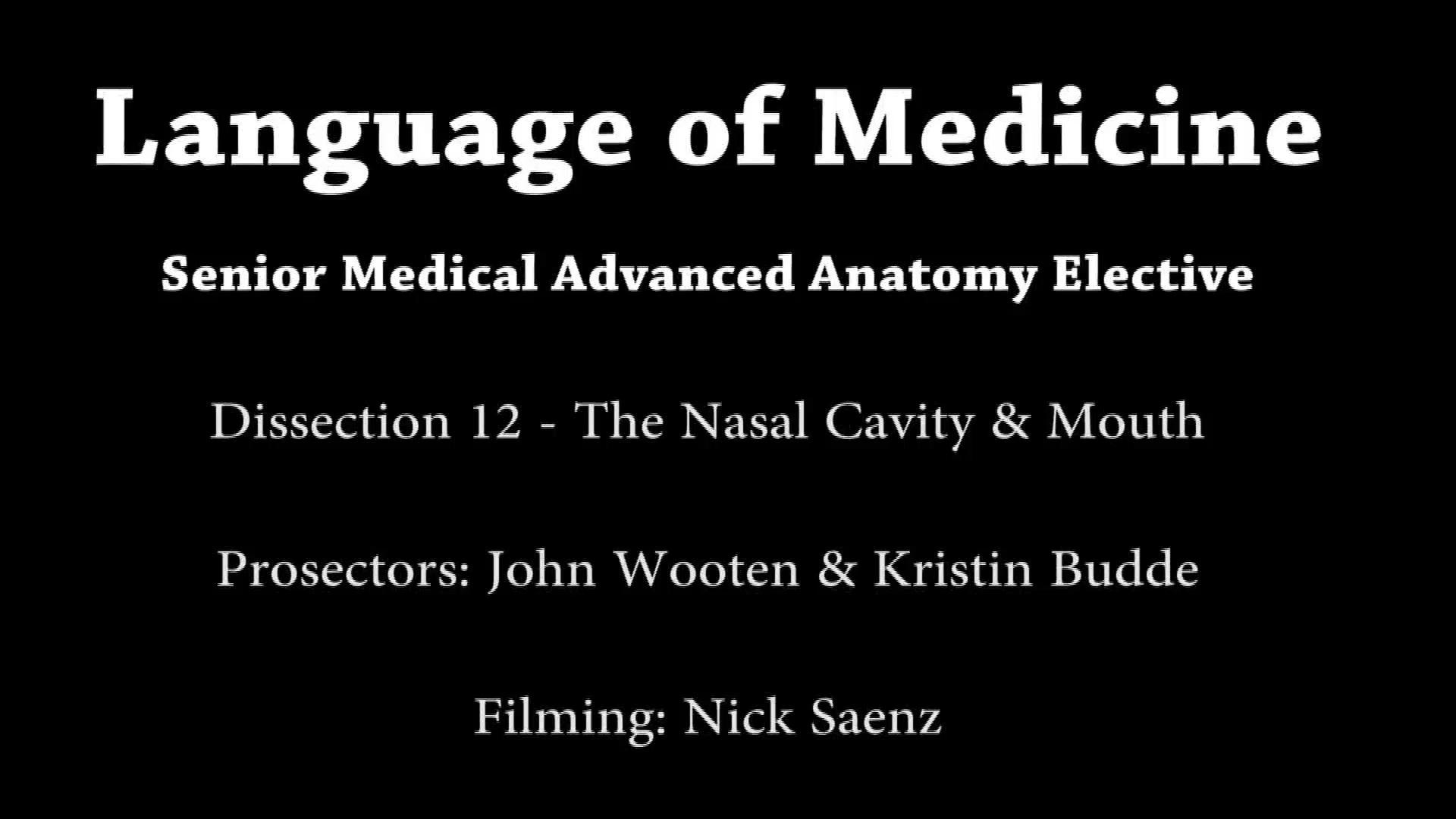 Nasal Cavity and Mouth